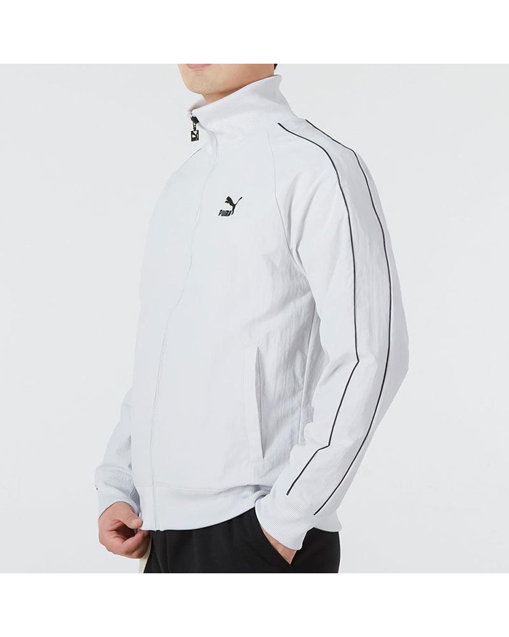 PUMA T7 Crinkled Track Jacket in Blue for Men | Lyst