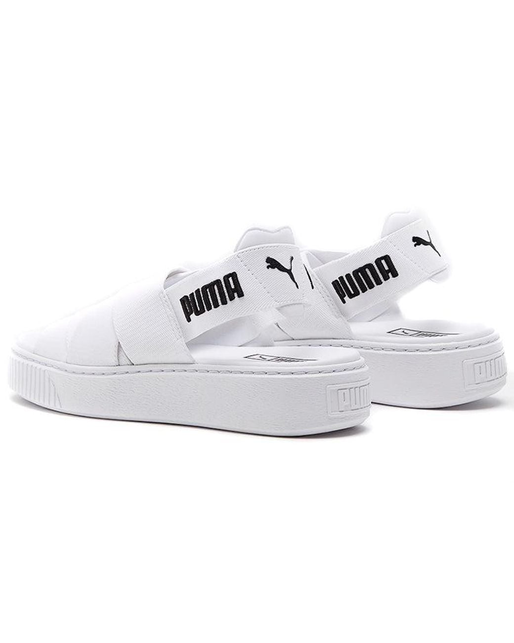 PUMA (Wmns) Platform Trace Sports Sandals in White | Lyst