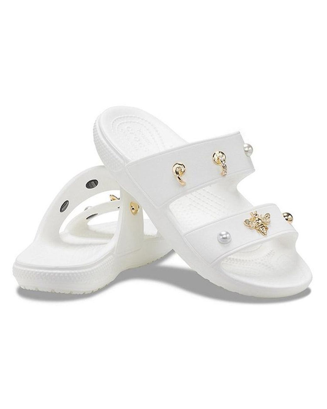 Crocs™ (Wmns) Soft Sole Cozy Outdoor Flat Heel Sports Slippers in White ...