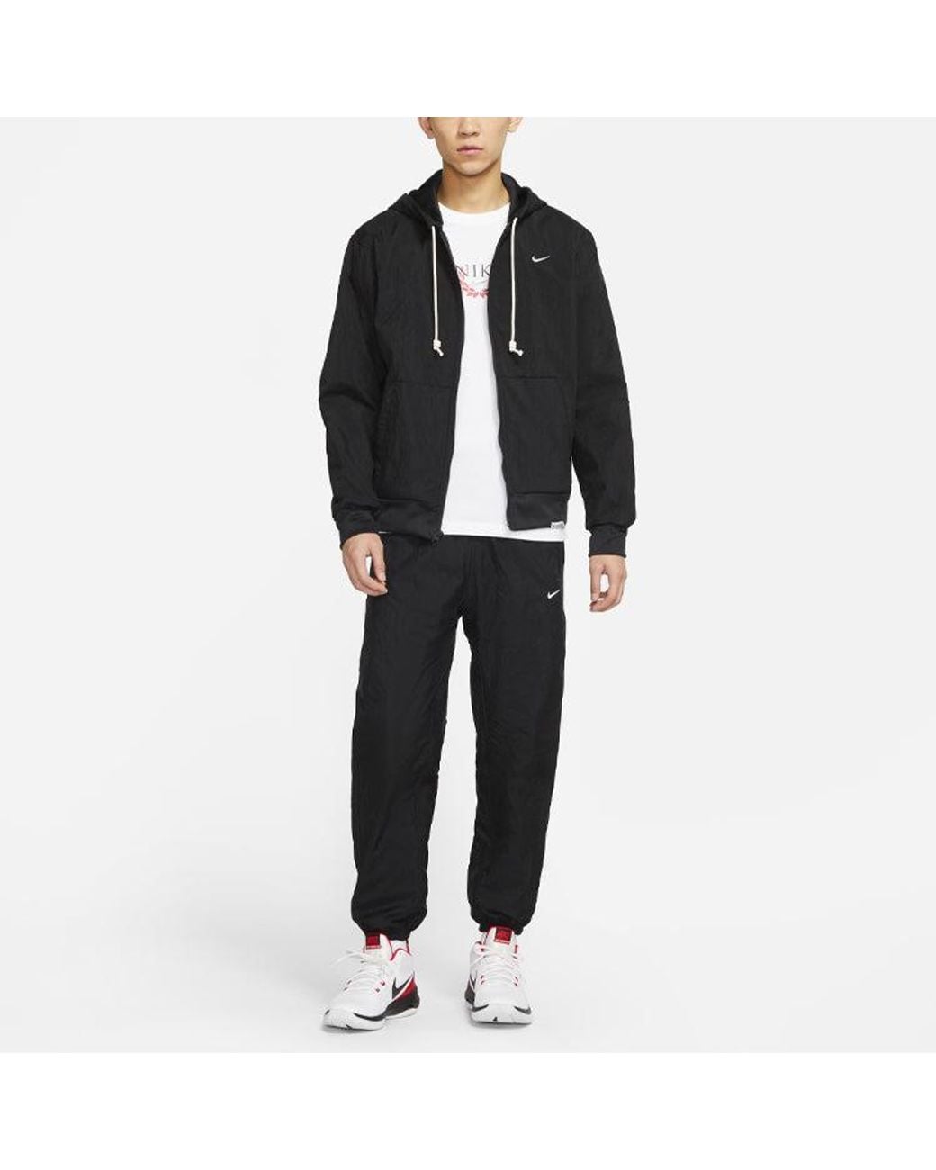 Nike Standard Issue Zip Hooded Jacket in Black for Men | Lyst