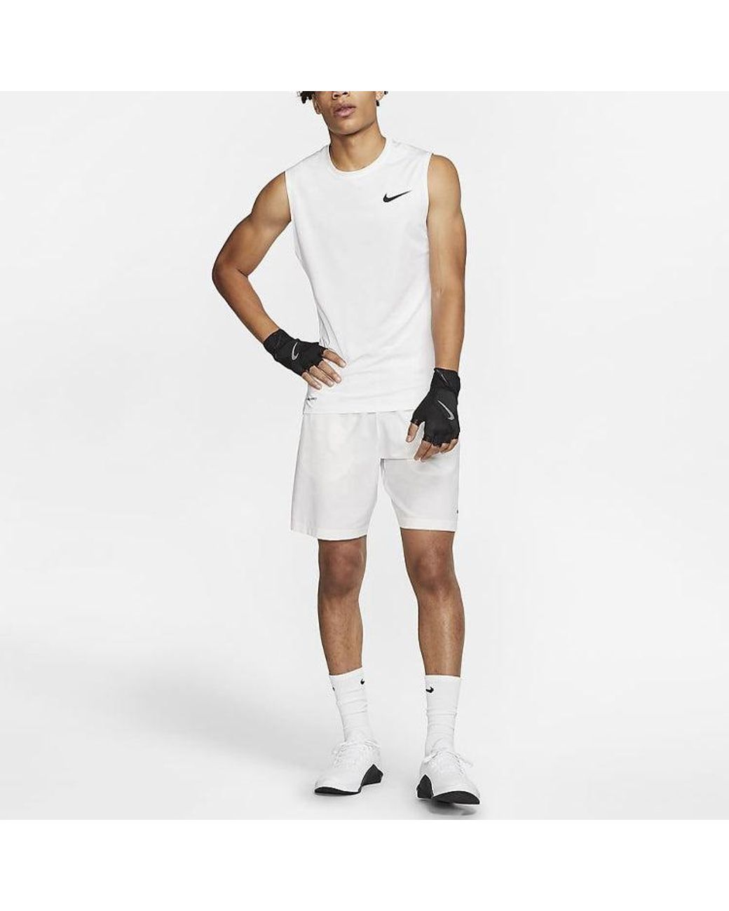 Nike Pro Logo Training Tight Vest in White for Men | Lyst