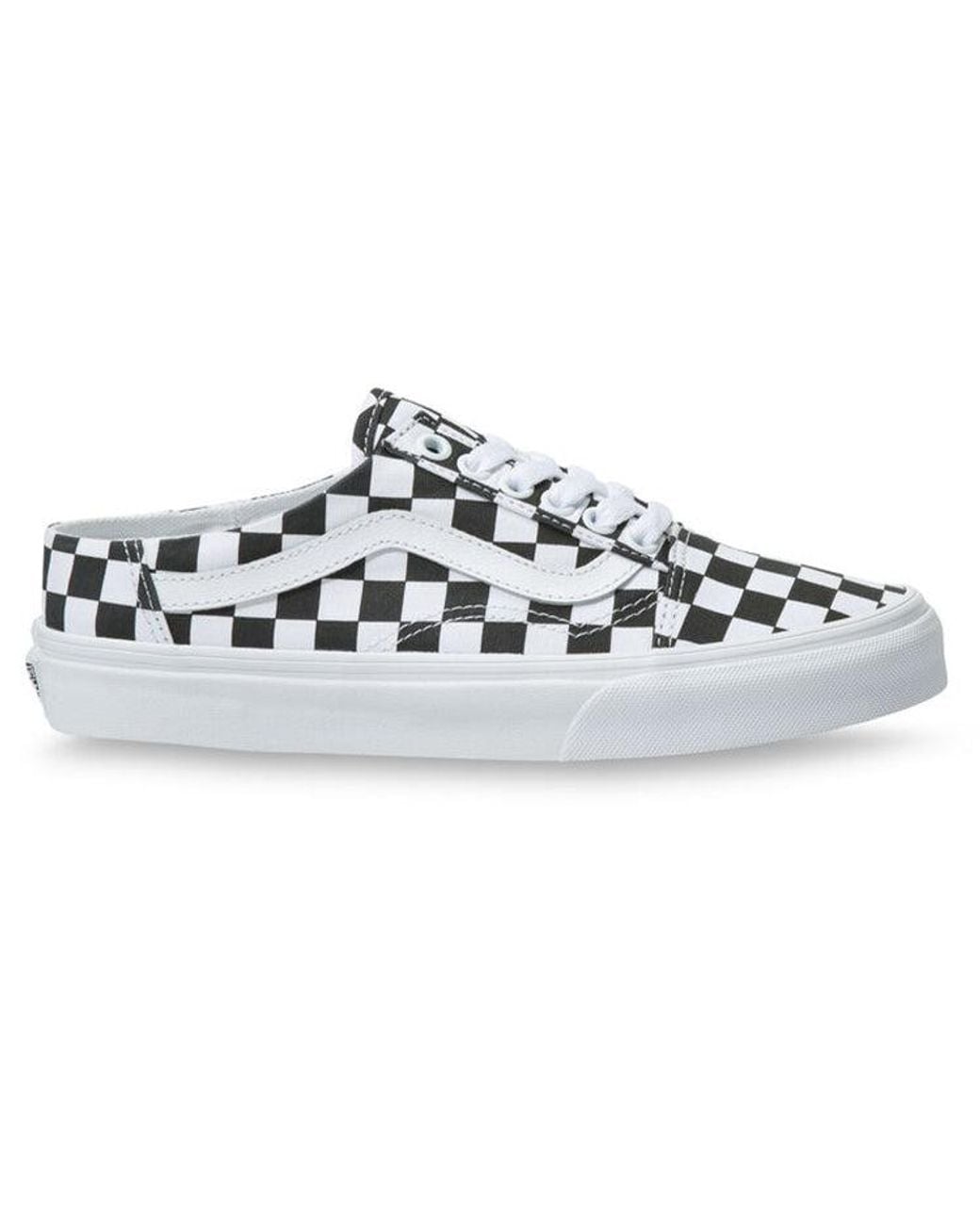 Vans Checkerboard Old Skool Mule Chessboard in White for Men | Lyst