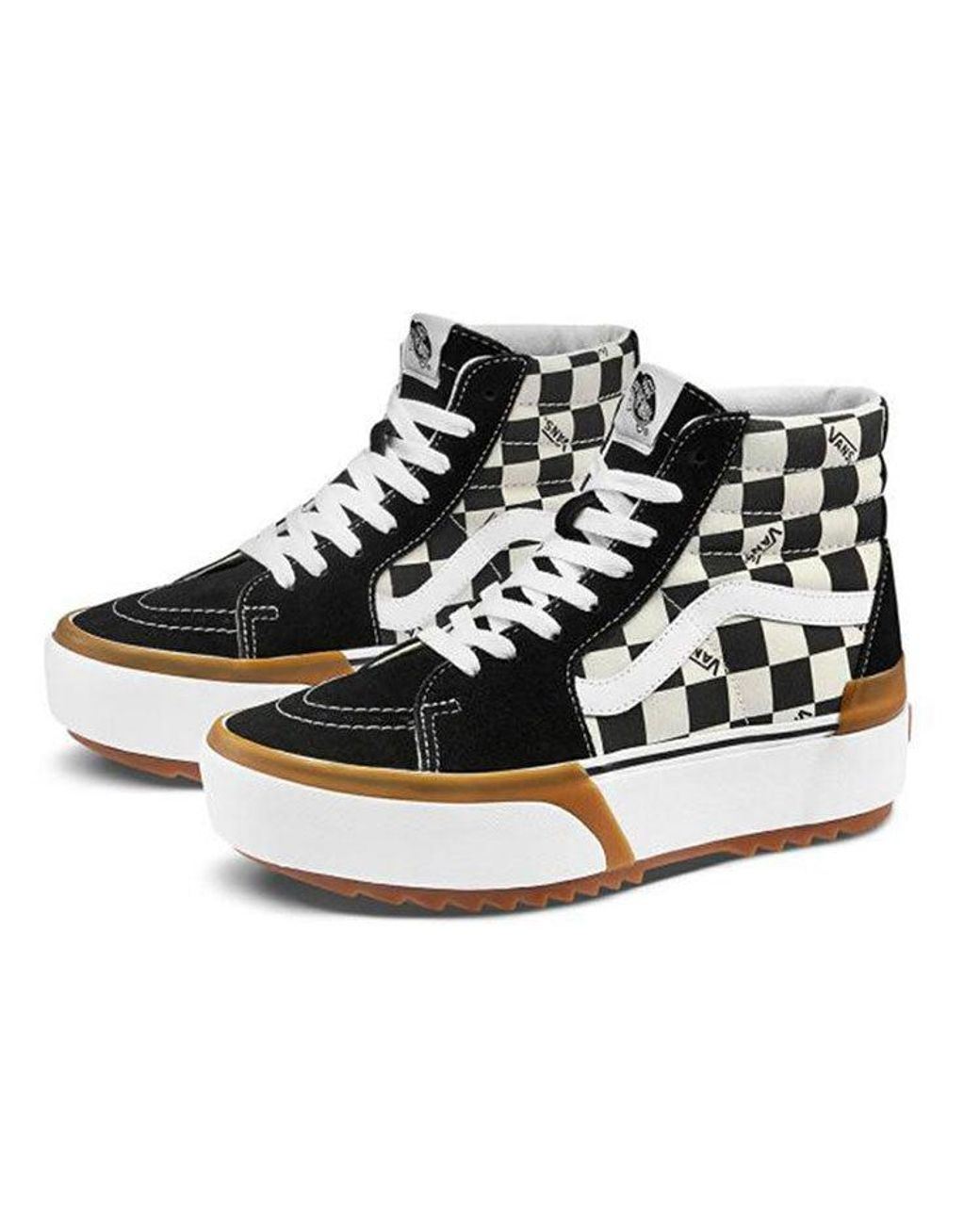 Vans Sk8-Hi Stacked 'Checkerboard' in Black for Men | Lyst