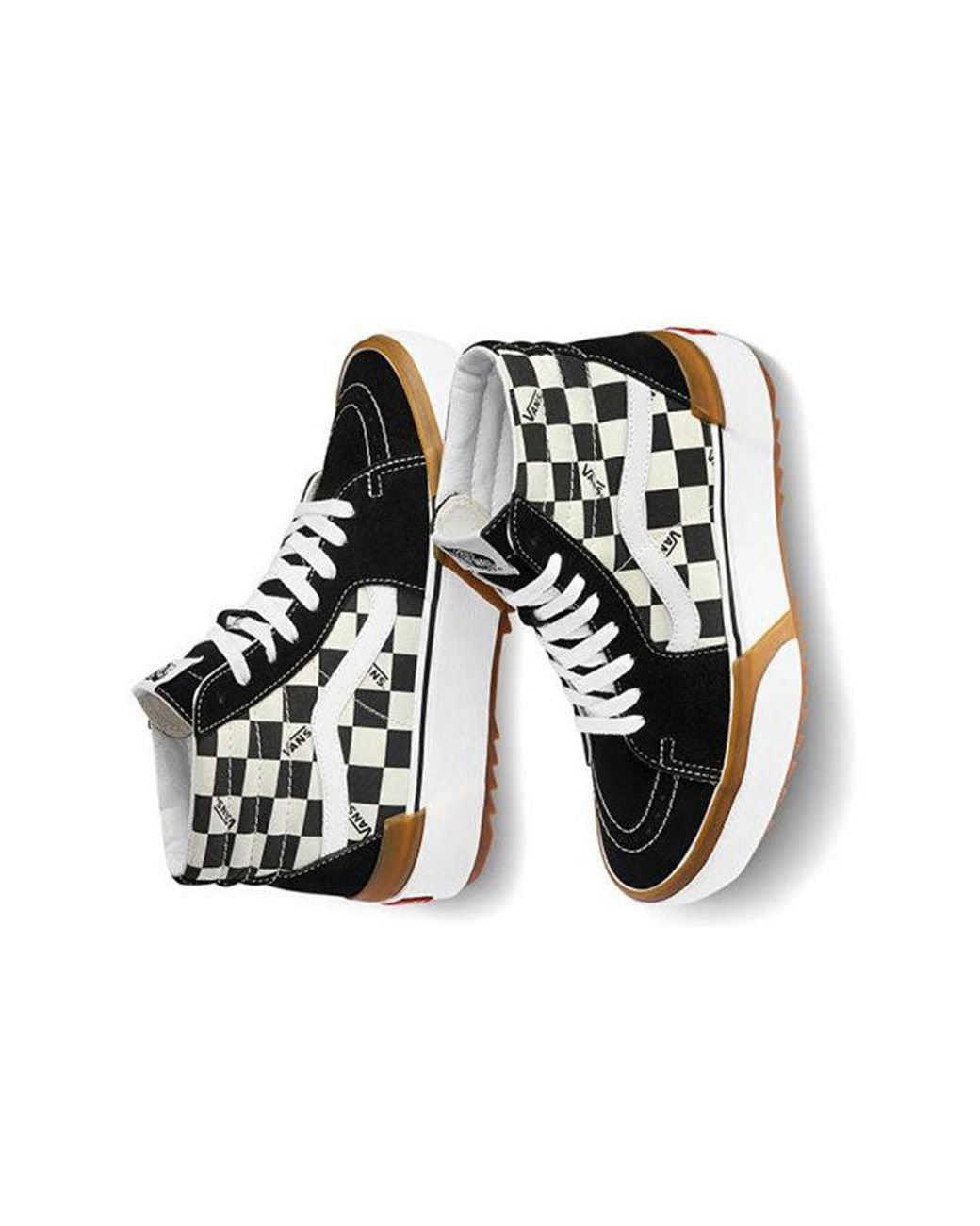Vans Sk8-Hi Stacked 'Checkerboard' in Black for Men | Lyst