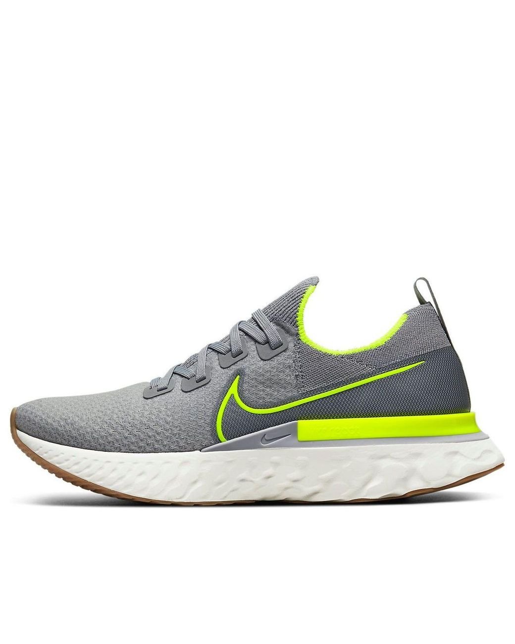 Nike React Infinity Run Flyknit 'Particle Volt' in Gray for Men | Lyst