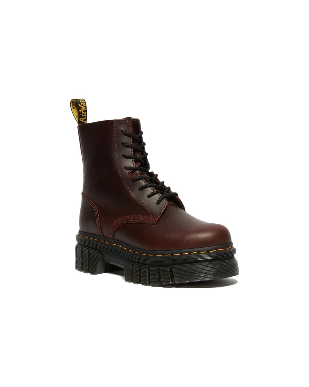 Dr. Martens Audrick Brando Leather Platform Lace Up Boots in Brown | Lyst