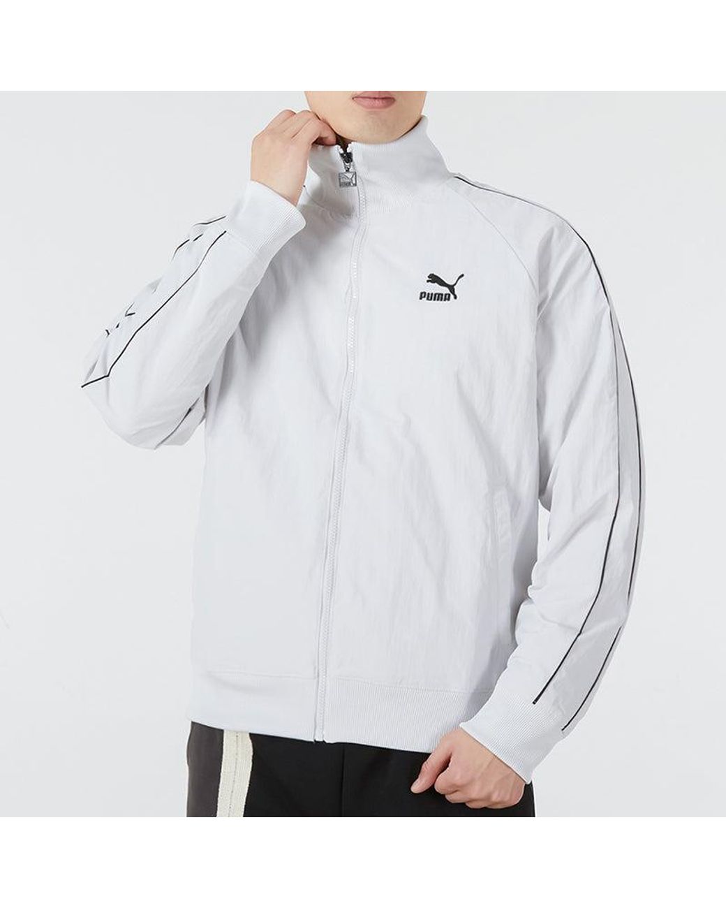 PUMA T7 Crinkled Track Jacket in Blue for Men | Lyst