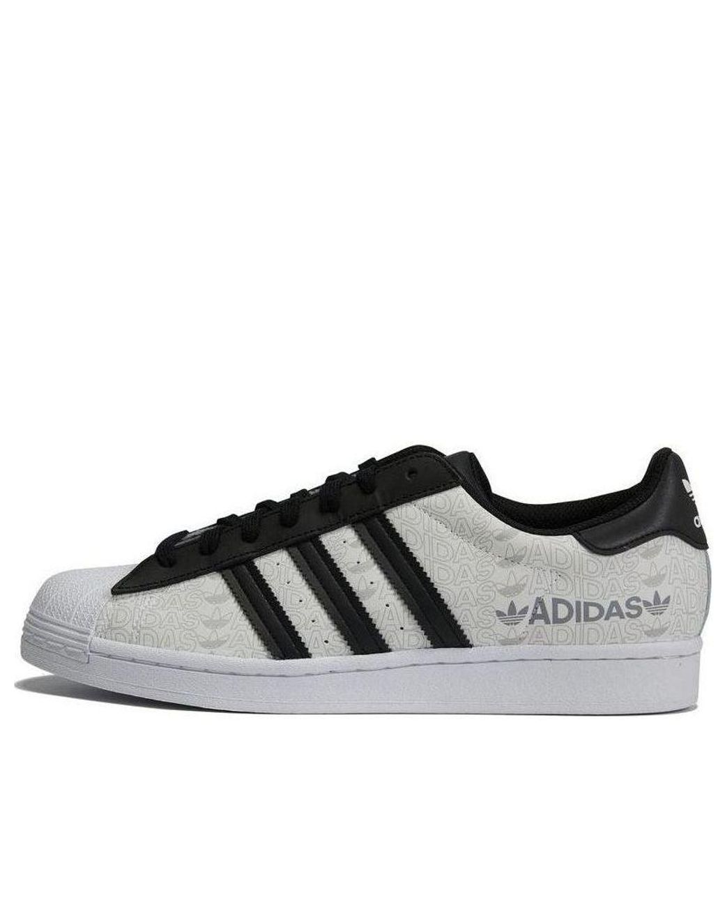 adidas Superstar 'Reflective Allover Logo in Brown for Men | Lyst