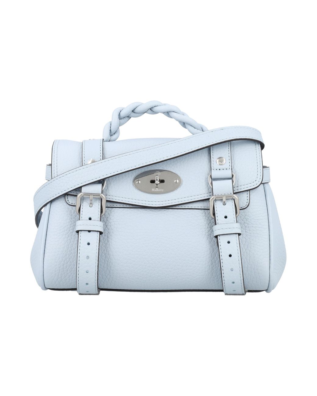 Mulberry Poplin Mini Alexa Leather Shoulder Bag With Braided Handle And ...