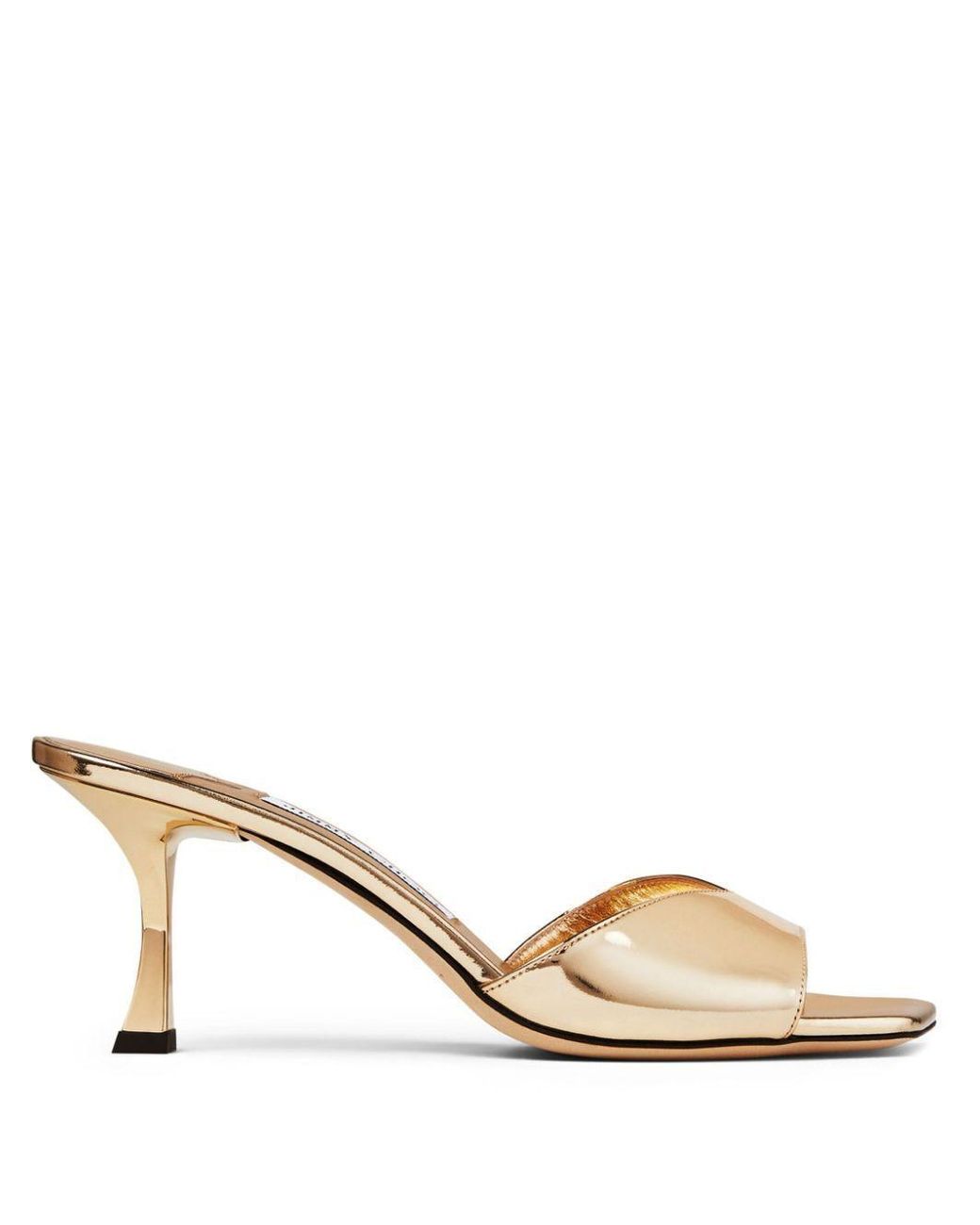 Jimmy Choo Metallic Leather Sky 70 Sandals Shoes in Natural | Lyst