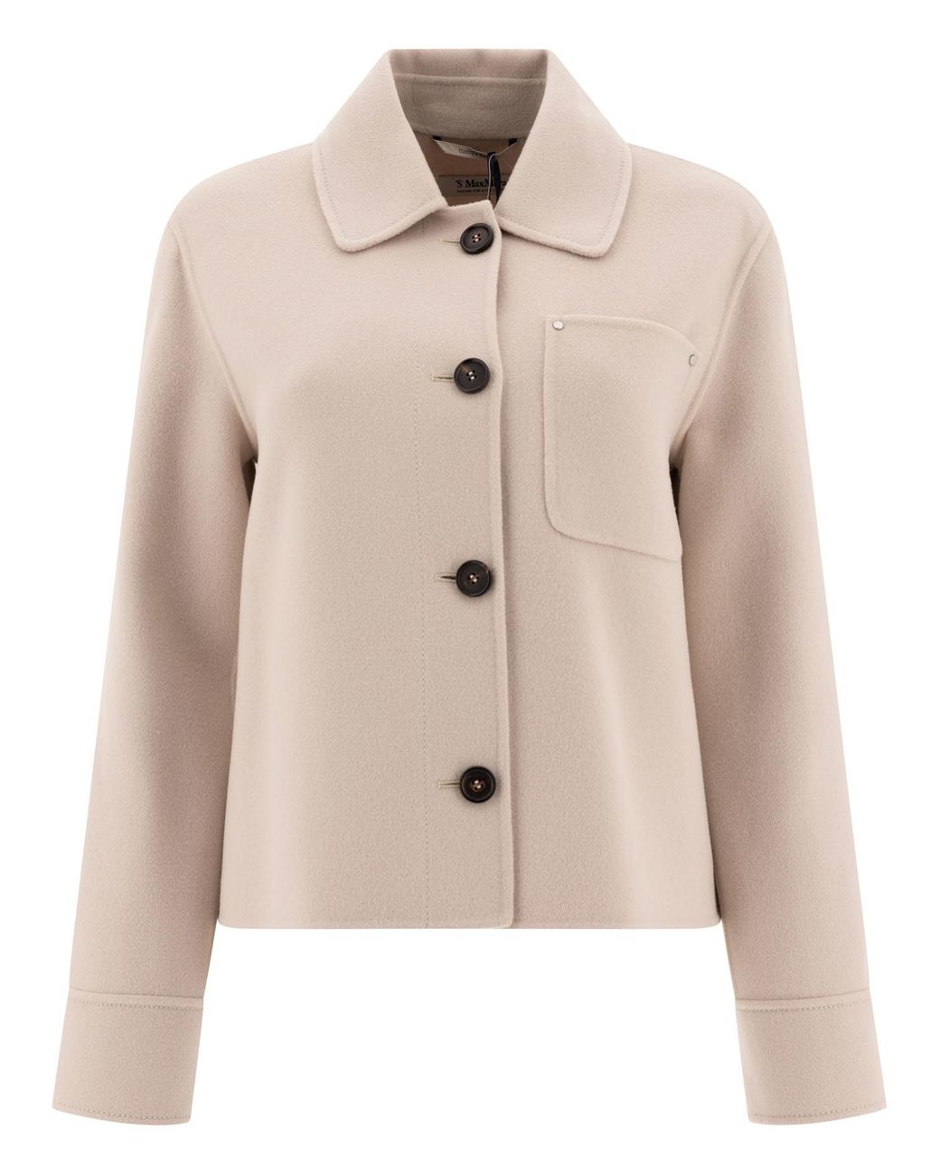 Max Mara Regular Fit Wool Short Jacket in Natural | Lyst