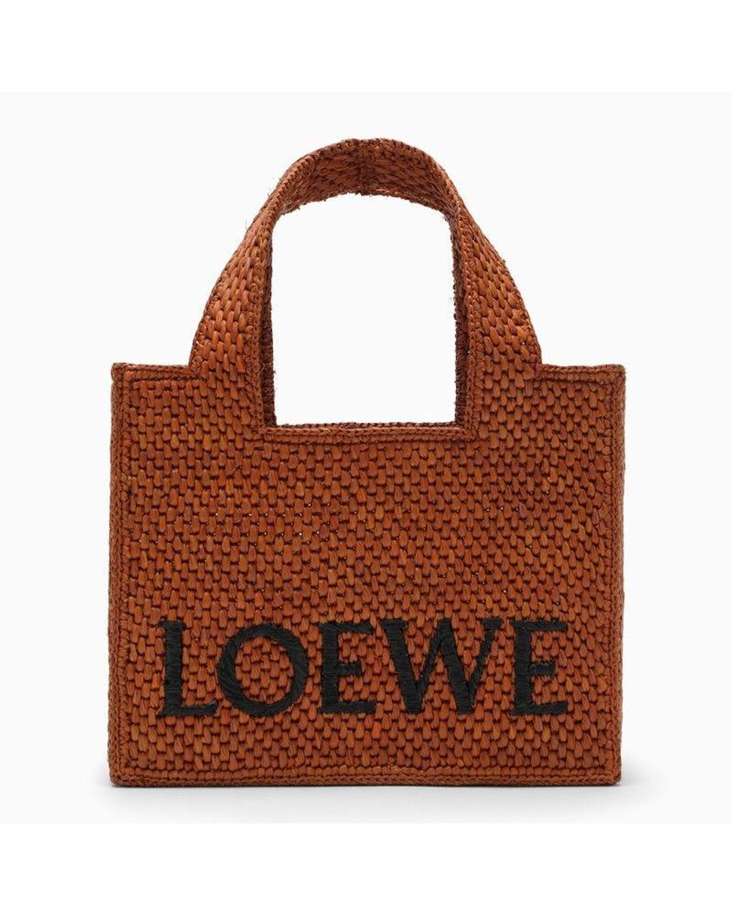 Loewe Small Honey Raffia Tote Handbag With Adjustable Leather Strap in ...