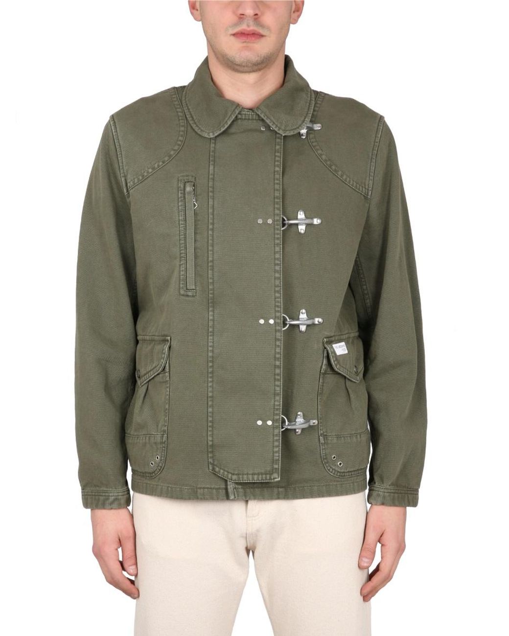 Fay Mini Jacket With 4 Iconic Front Hooks in Green for Men | Lyst