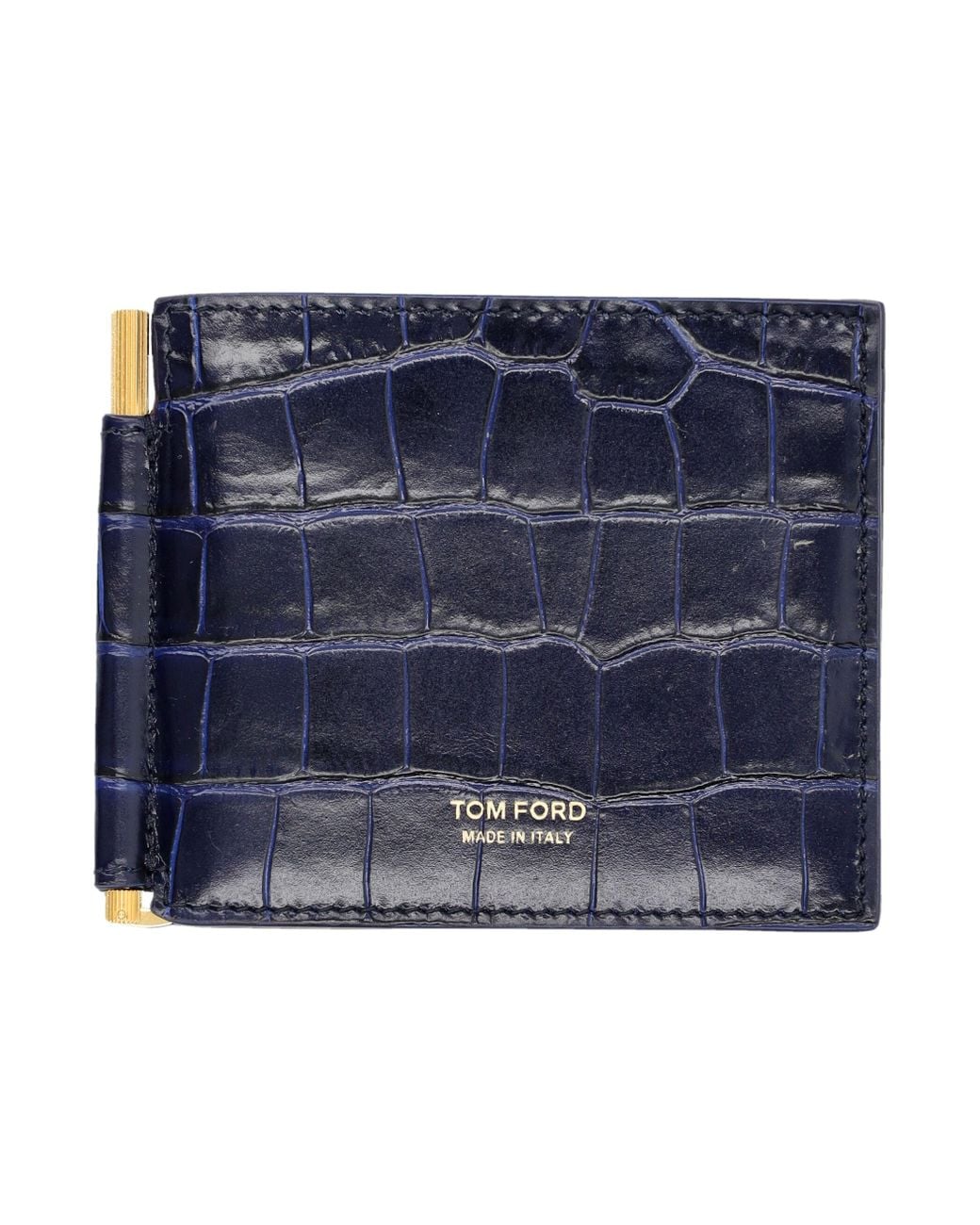 Tom Ford Luxury Croc-Embossed Leather Money Clip Wallet With Accents ...