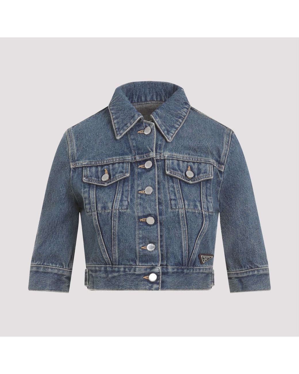 Prada Denim Mini Jacket For Ss25 in Blue for Men | Lyst