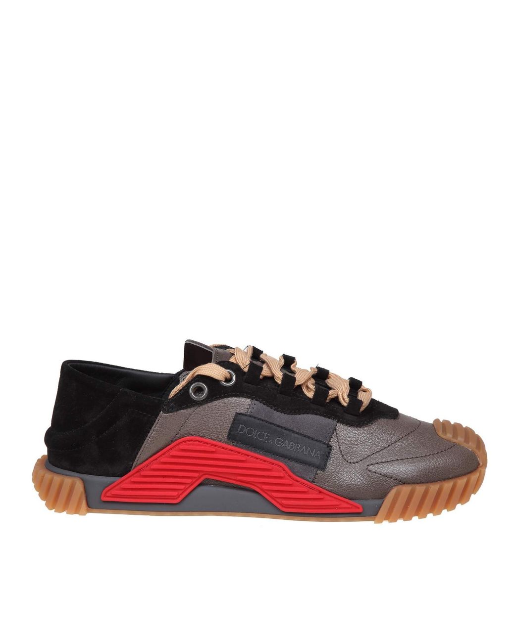 Dolce & Gabbana Ns1 Goatskin Sneaker With Rubber Details in Red | Lyst