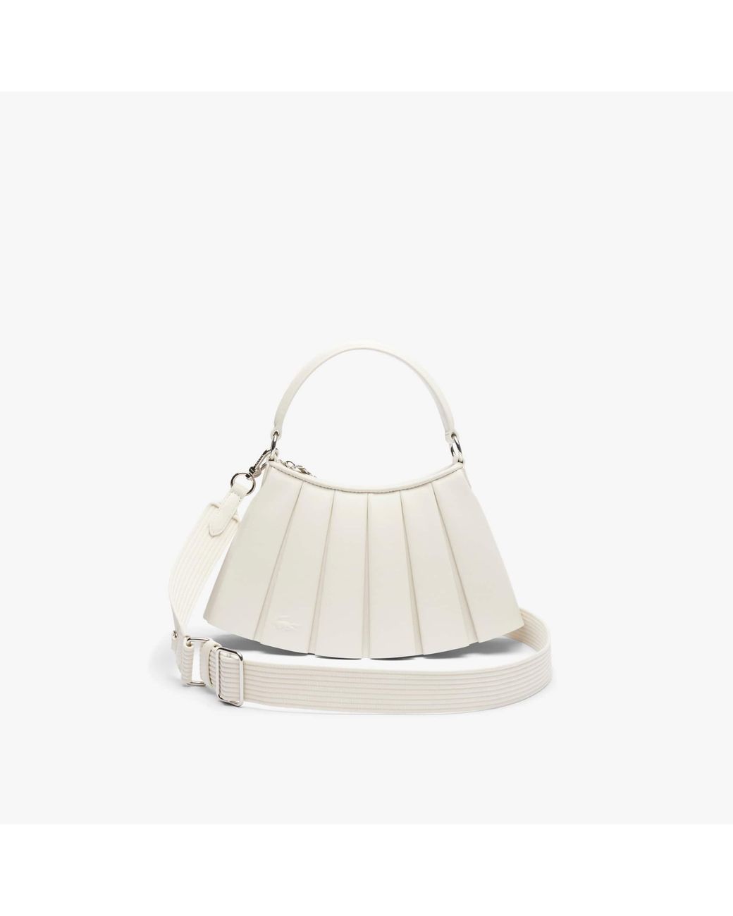 Lacoste Small Lenglen Leather Bag in White | Lyst