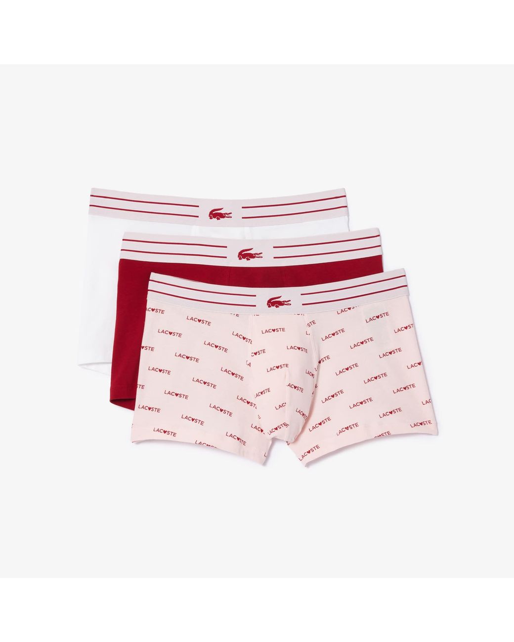 Lacoste 3-Pack Valentines Trunks in Red for Men | Lyst
