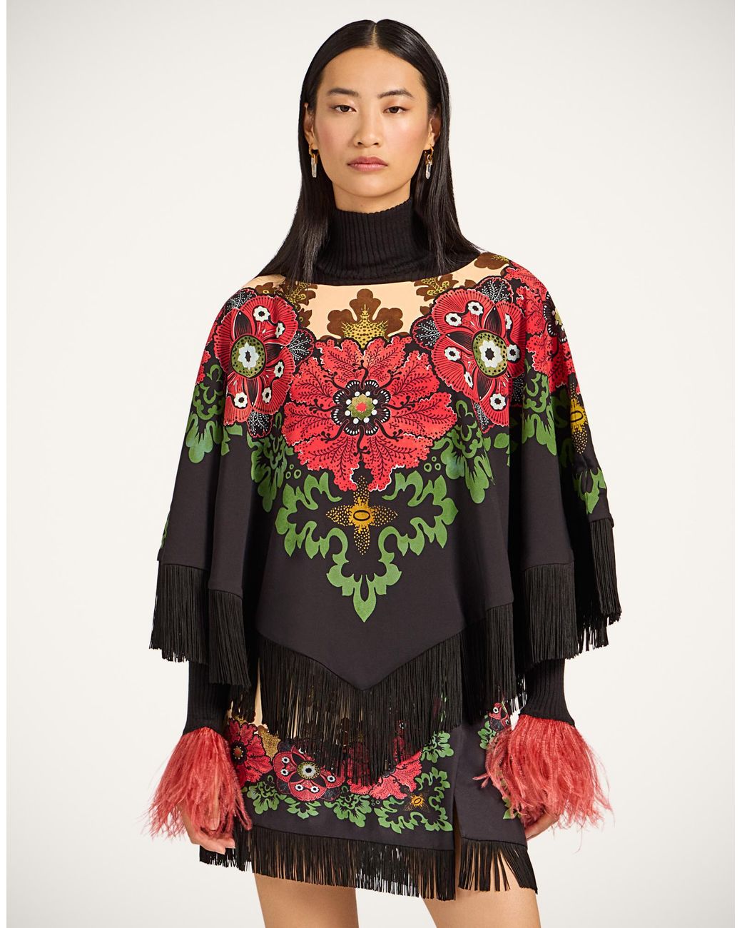 La DoubleJ Reversible Mini Poncho in Red | Lyst