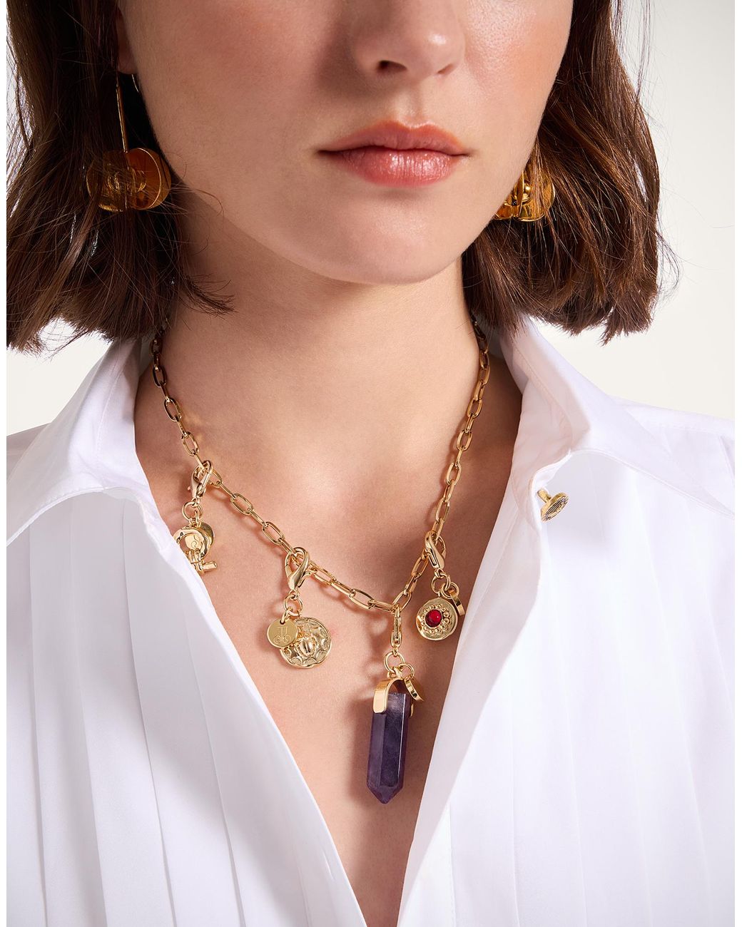 La DoubleJ Pillar Charm in White | Lyst