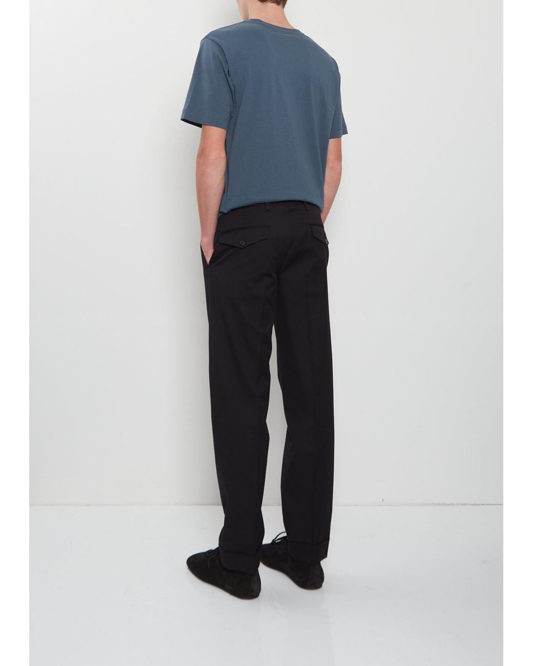 Dries Van Noten Philip Cotton Wool Pants in Blue | Lyst