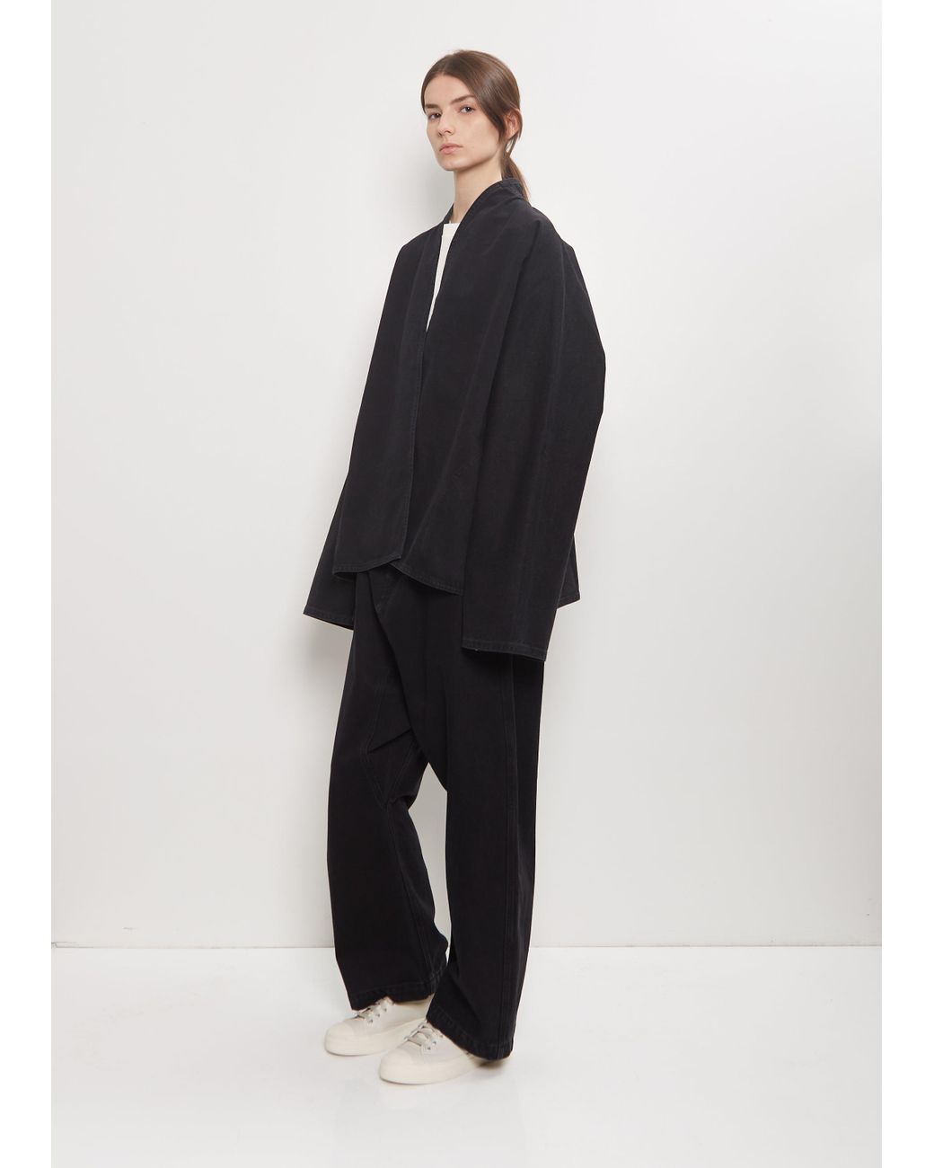 Sofie D'Hoore Cairo Washed Denim Kimono Jacket in Black | Lyst