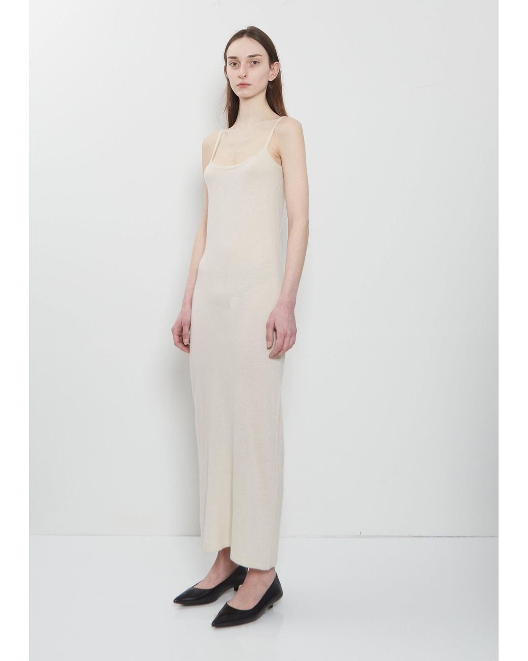 Frenckenberger Long Camisole Dress Mono in White | Lyst UK