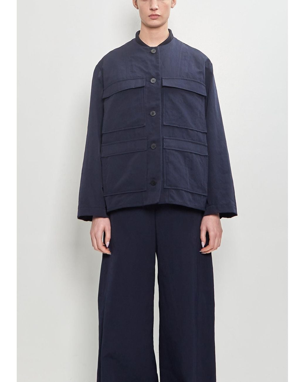 Ter Et Bantine Linen Blend Work Jacket in Blue | Lyst