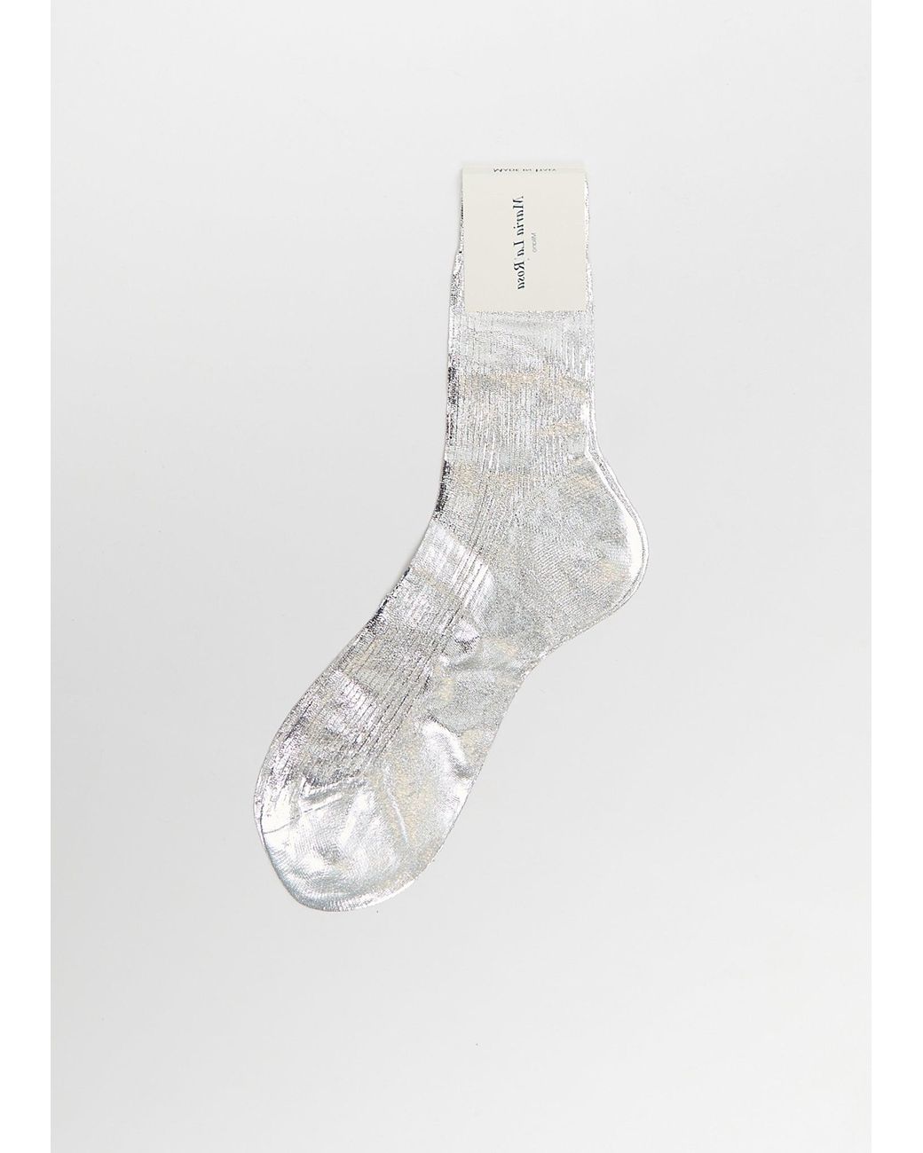 Maria La Rosa One Ribbed Laminated Socks in White | Lyst
