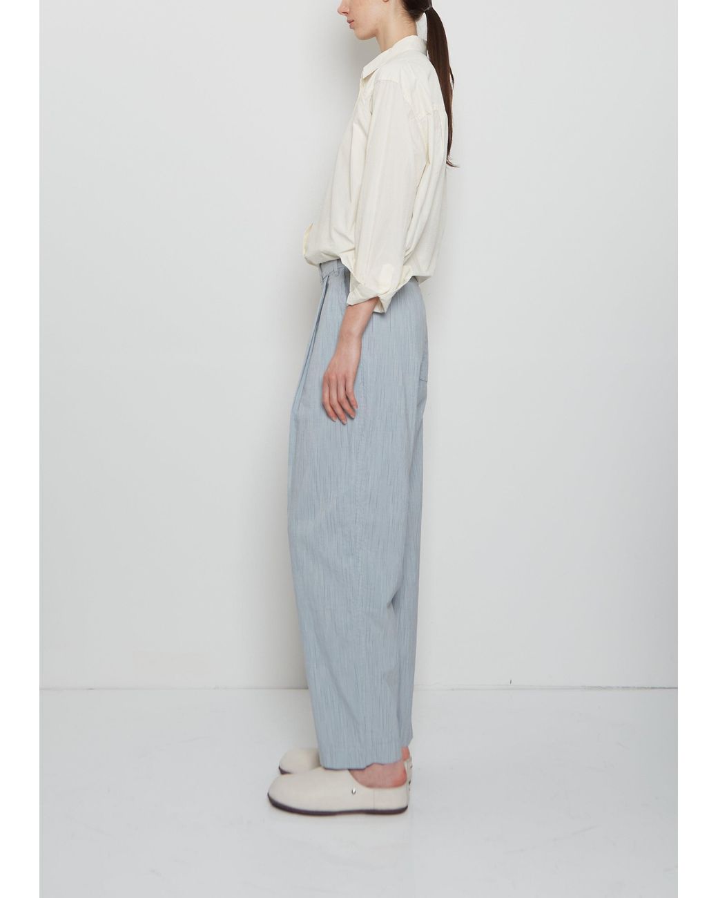 Casey Casey Basic Cotton Pant in White | Lyst UK