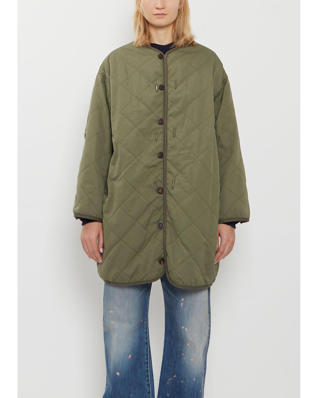 Visvim Liner Mil Cotton Reversible Coat in Green | Lyst