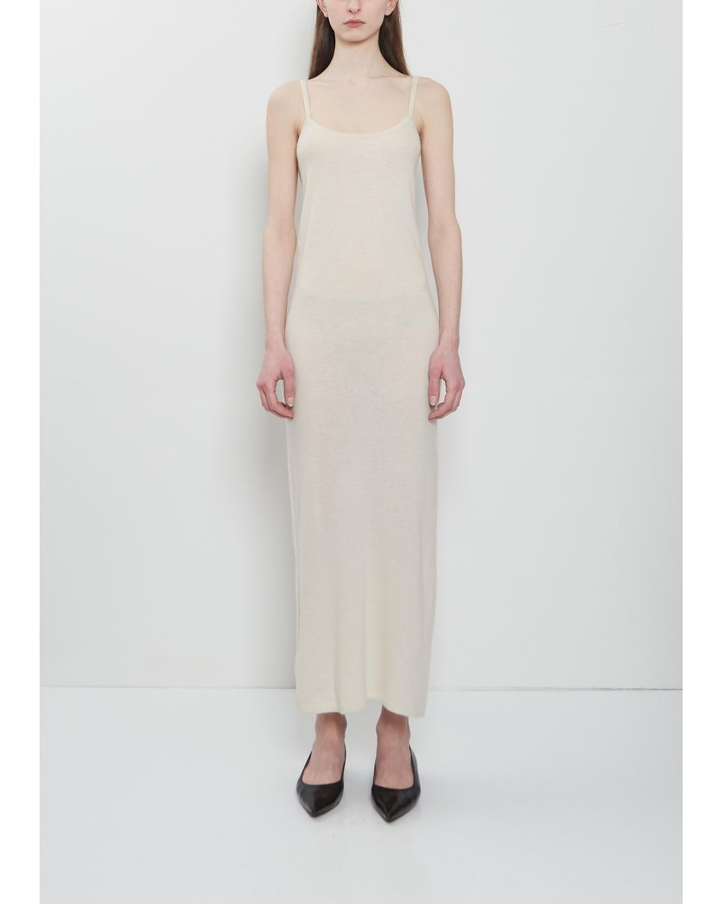 Frenckenberger Long Camisole Dress Mono in White | Lyst UK