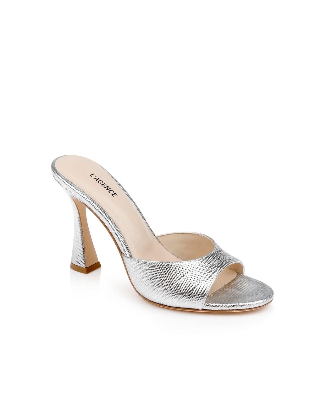 L'Agence Avery Leather Open-Toe Mule in White | Lyst UK
