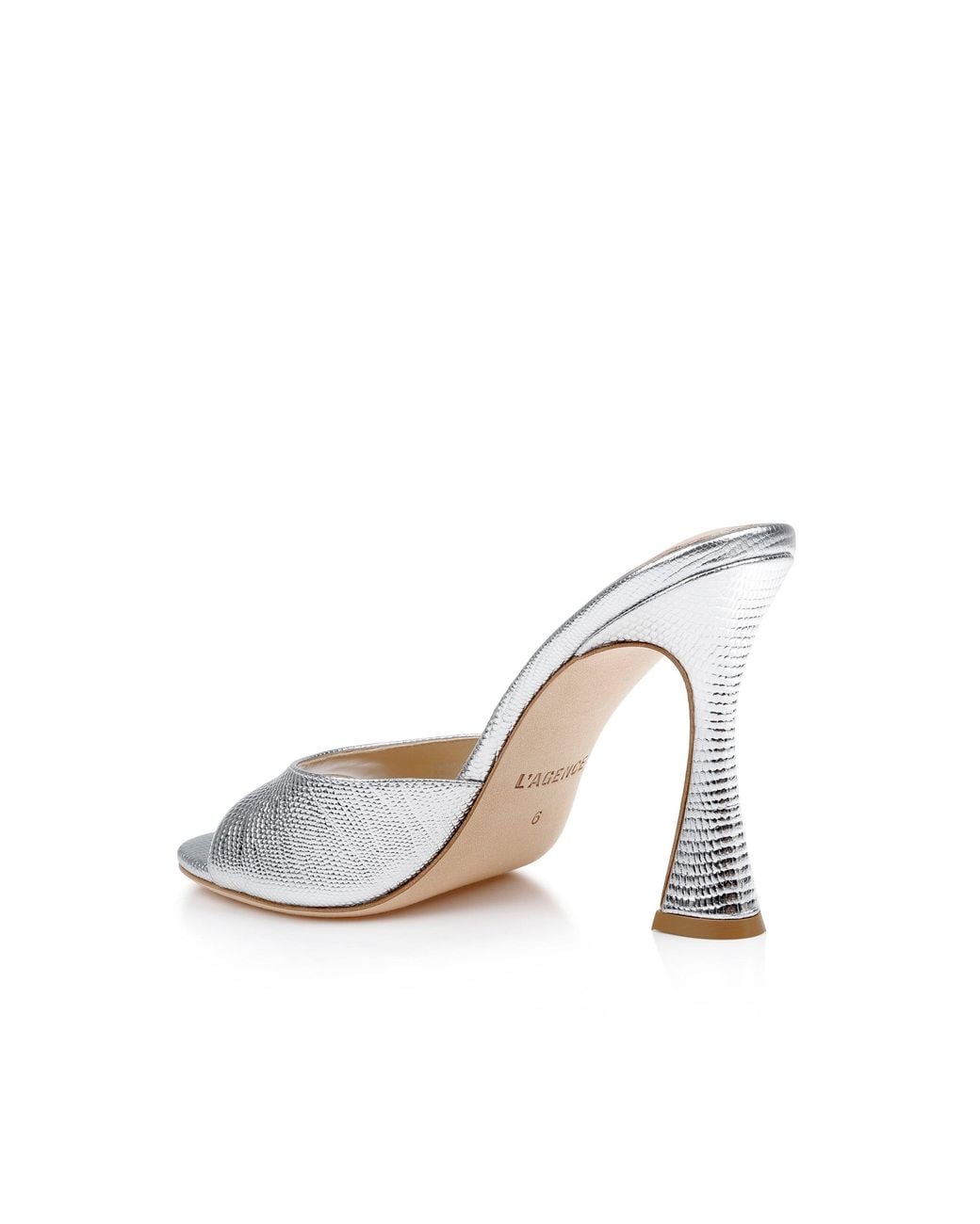 L'Agence Avery Leather Open-Toe Mule in White | Lyst UK