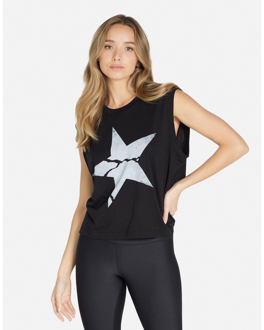 Lauren Moshi Alaya Cracked Star in Black | Lyst