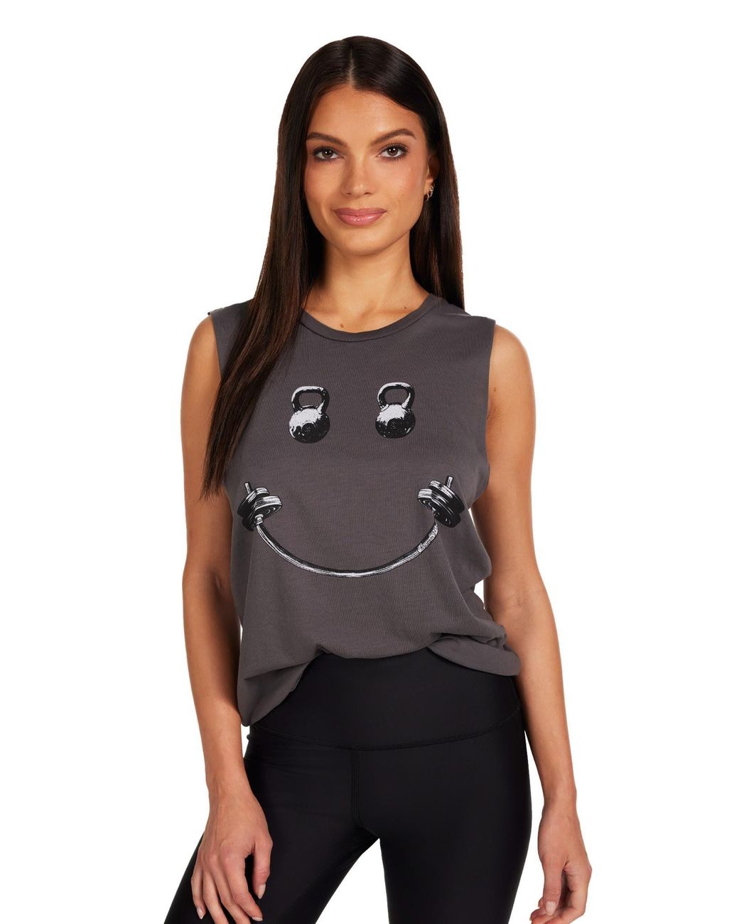 Lauren Moshi Fitness Kerry Barbell Happyface in Black | Lyst