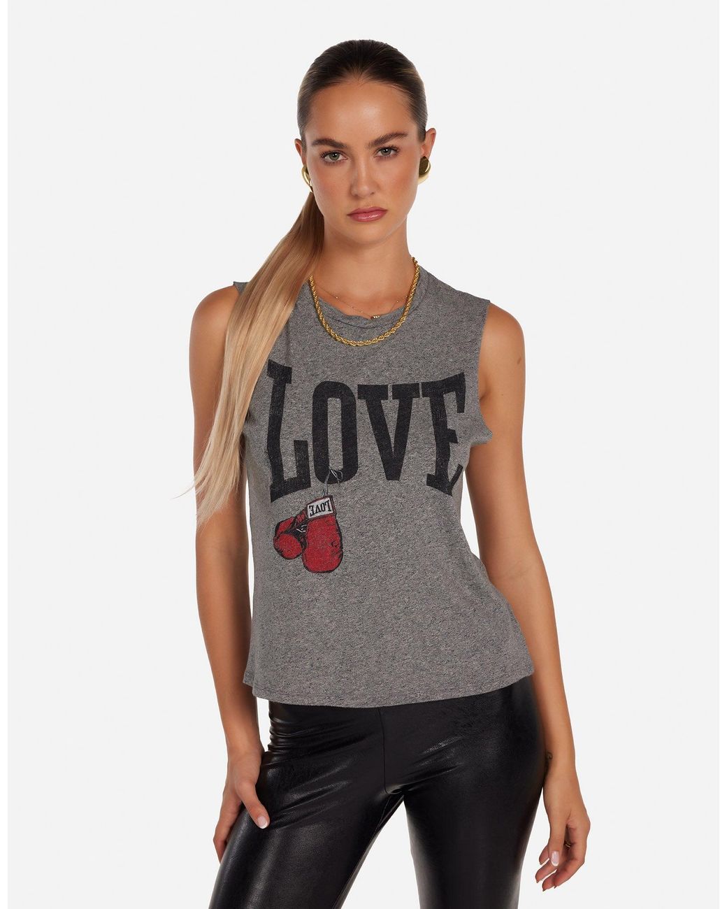 Lauren Moshi Kel Vintage Boxing Love in Gray | Lyst