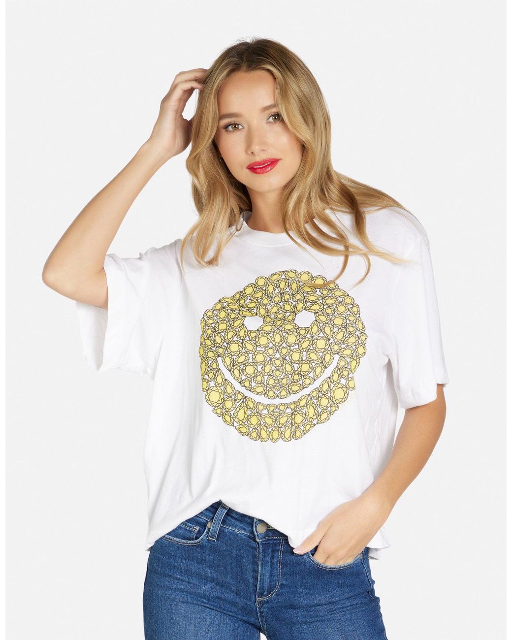Lauren Moshi Rue Diamond Happyface in White | Lyst