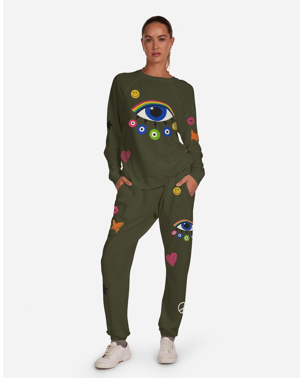 Lauren Moshi Anela Rainbow Evil Eye in Green | Lyst