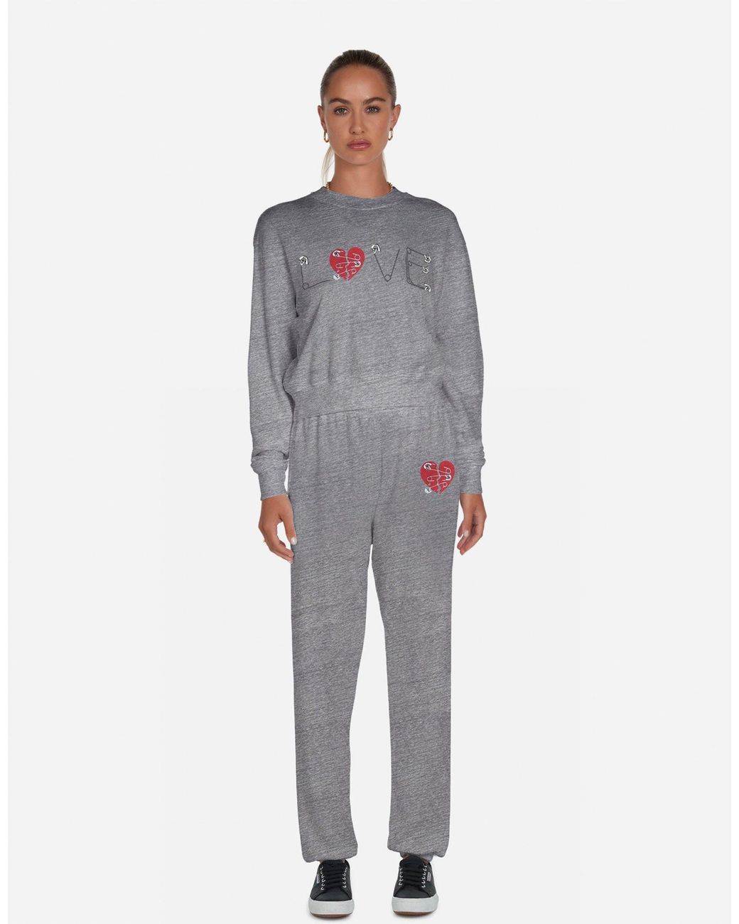 Lauren Moshi Tanzy Safety Pin Love in Gray | Lyst