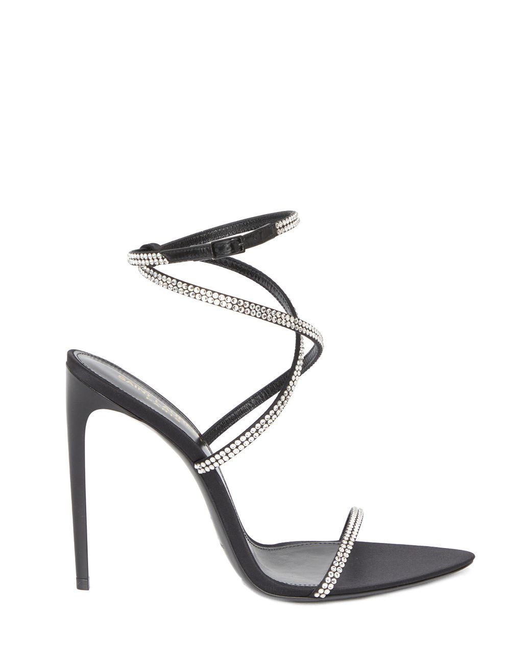 Saint Laurent Georgia Sandals With Rhinestones in White | Lyst