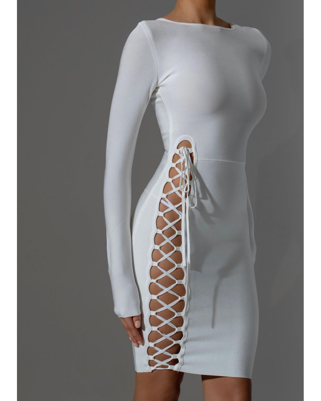 LemonLunar The Nyssa Bandage Dress in Gray | Lyst
