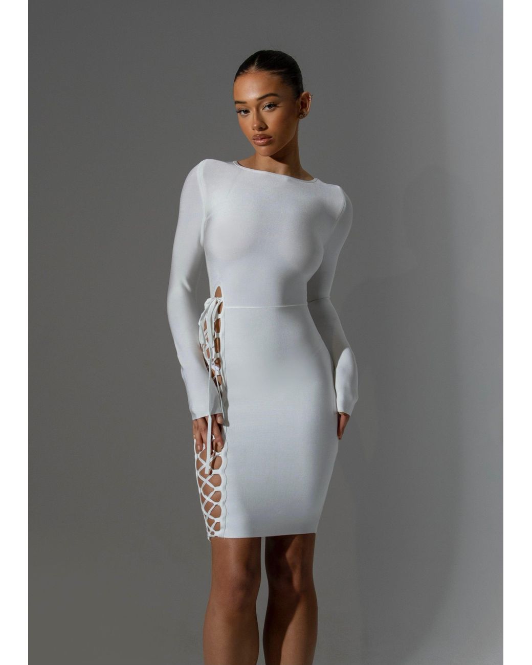 LemonLunar The Nyssa Bandage Dress in Gray | Lyst