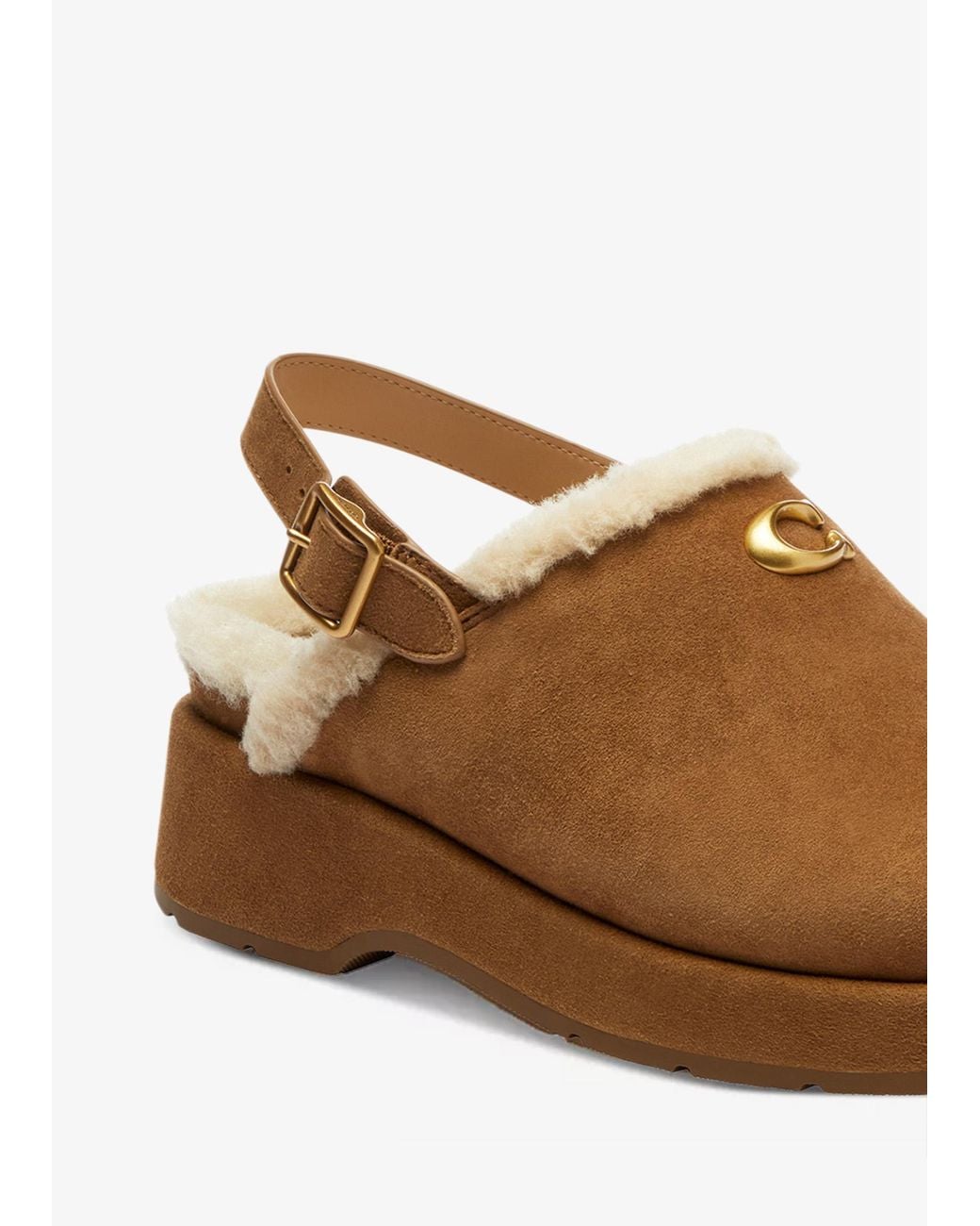 COACH Sculpted C Platform Clogs in Brown | Lyst