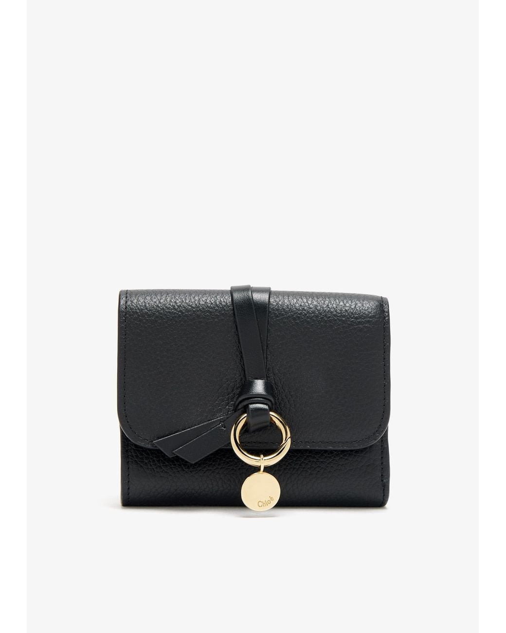 Chloé Alphabet Small Tri-Fold Wallet in Black | Lyst