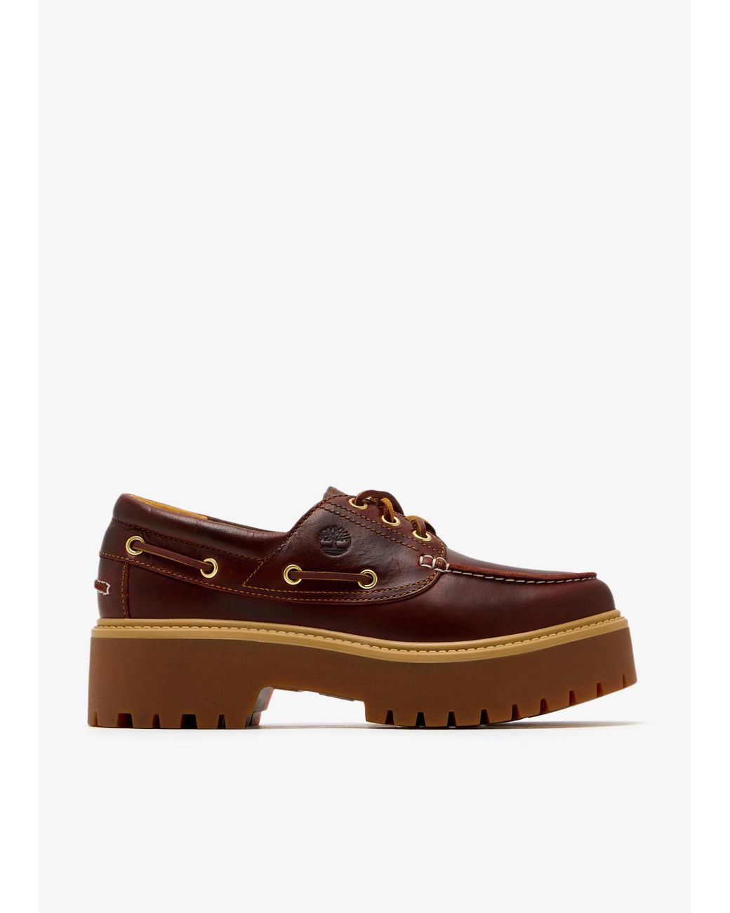 Timberland Stone Street Platform Boat Shoes in Brown | Lyst