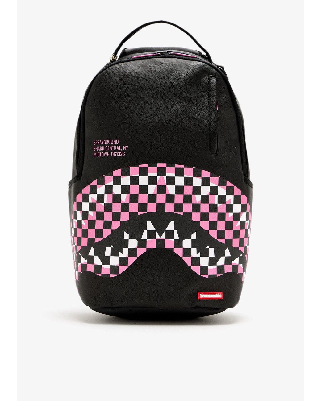 Sprayground Shark Central Breakup Check Backpack in Black for Men | Lyst