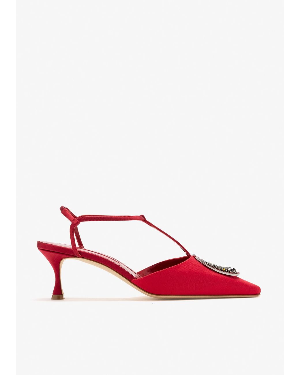Manolo Blahnik Takal T-Bar Pumps in Red | Lyst