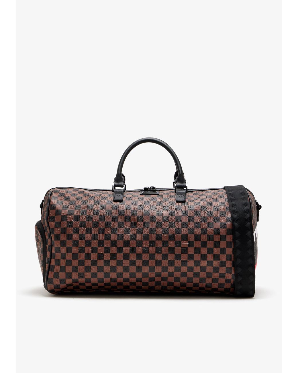 Sprayground Check Embossed Duffle Bag in Brown for Men | Lyst