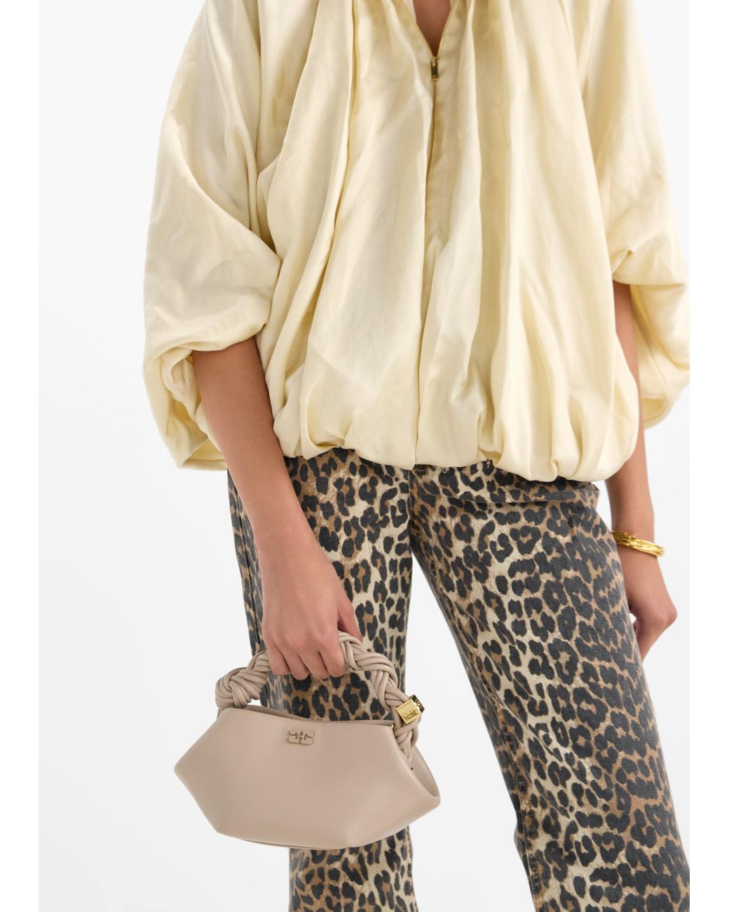 Ganni Mini Bou Bag in Natural | Lyst
